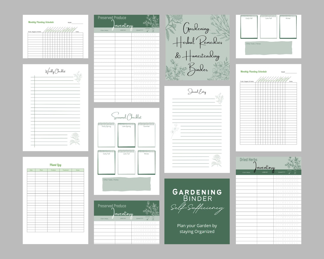 Garden Organization, Garden Journal, Gardening Binder, Gardening Log ...