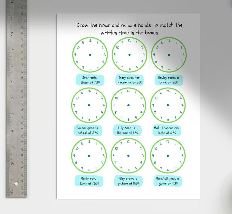 How to Tell Time Workbook, Telling Time, Reading Time Worksheets ...