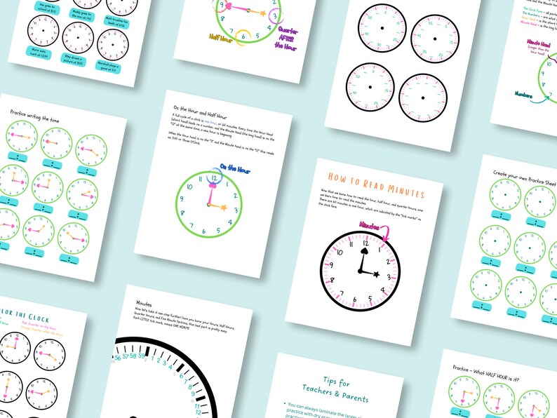 How to Tell Time Workbook, Telling Time, Reading Time Worksheets ...