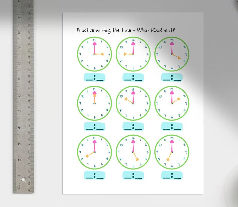 How to Tell Time Workbook, Telling Time, Reading Time Worksheets ...