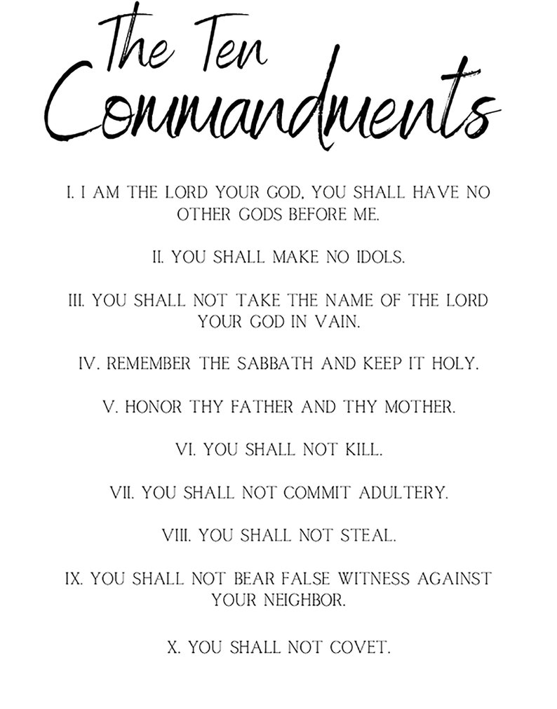 Ten Commandments,print, Quotes Print, Poster Print, Wall Art Quotes ...
