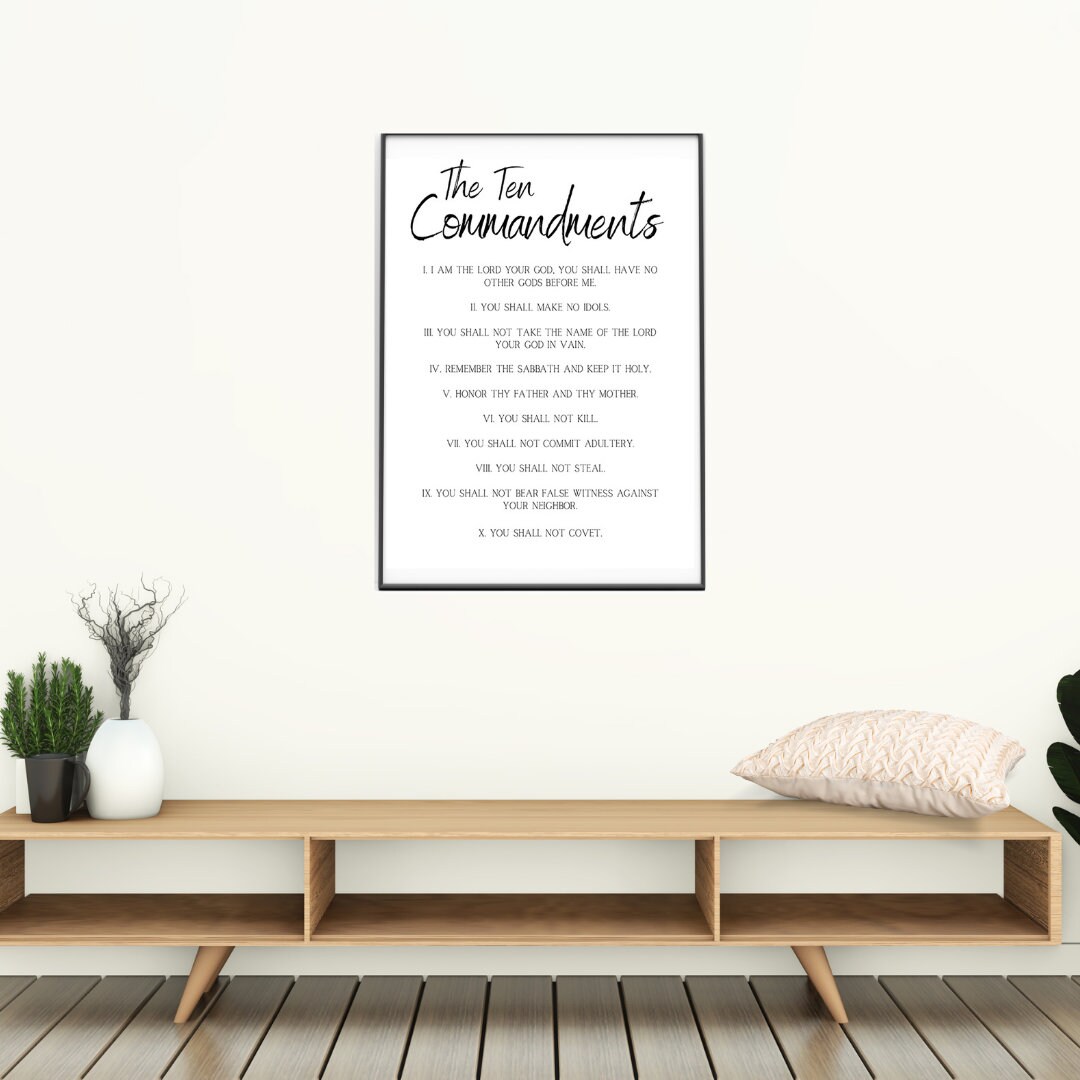 Ten Commandments,print, Quotes Print, Poster Print, Wall Art Quotes ...