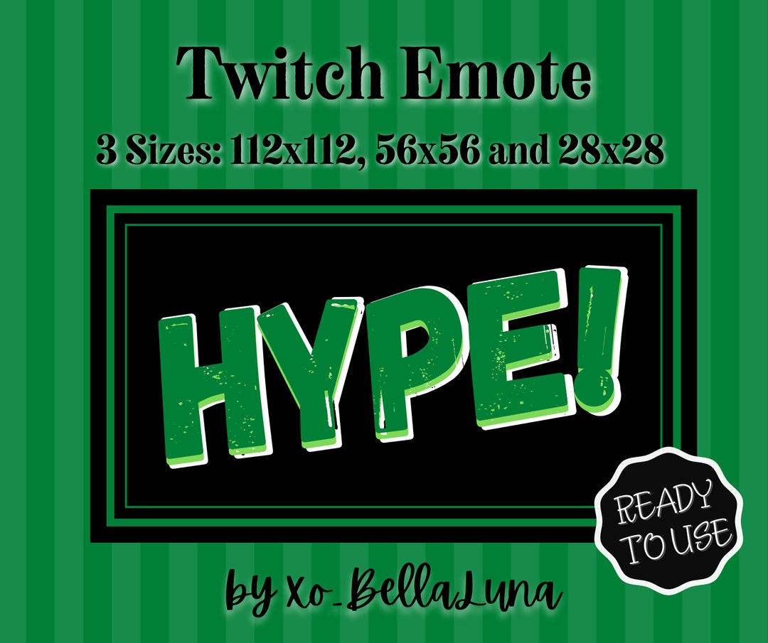 Hype Twitch Emote - Green - Ready to Use! - Etsy