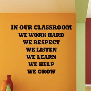 Classroom Decor - in Our Classroom Wall Decal - Teacher Decal - Back to ...