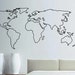 World Map Outline Decal - Large World Map - Wall Decal - Wall Art ...