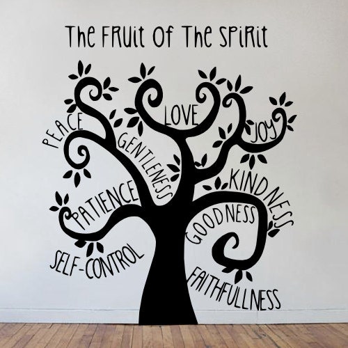 Fruit of the Spirit Tree Wall Decal Galatians Quote Home - Etsy