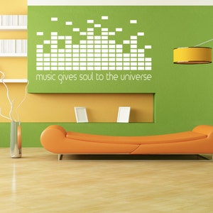 Music Gives Soul to the Universe - Wall Decal - DJ Decal - Home Decor ...