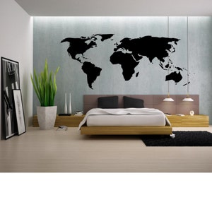 Large World Map Wall Decal World Map Sticker Large World - Etsy