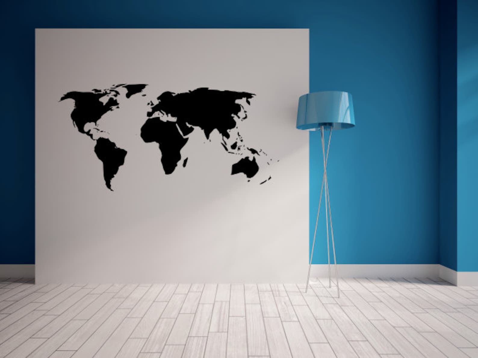 World Map Wall Decal - World Map Sticker - Large World Map Wall Decor ...