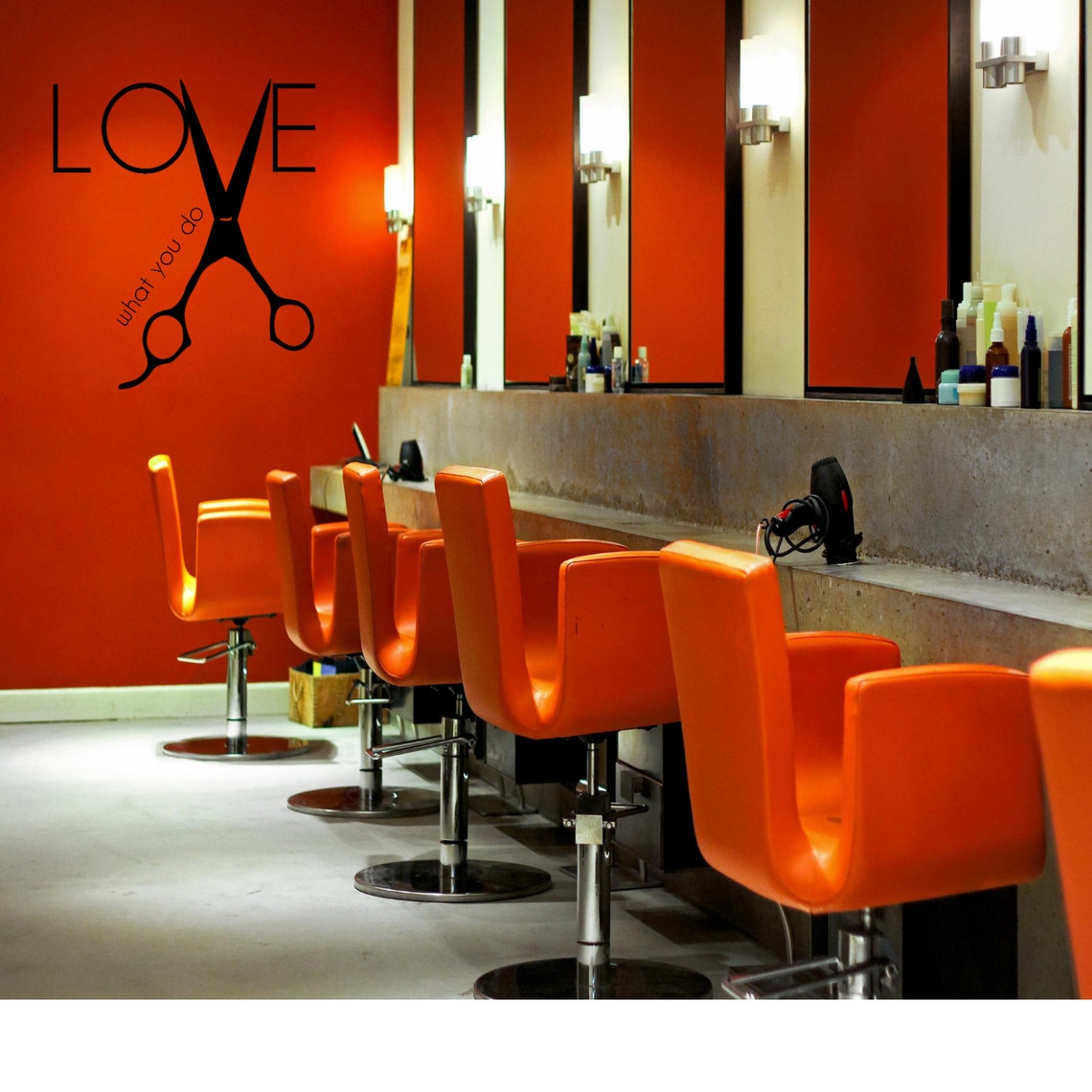 Love What You Do Wall Decal Salon Decal Scissor Decal - Etsy