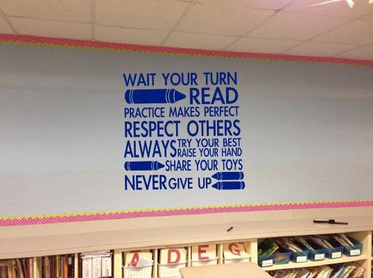 Classroom Decal Classroom Rules Wall Decal Teacher Rules | Etsy