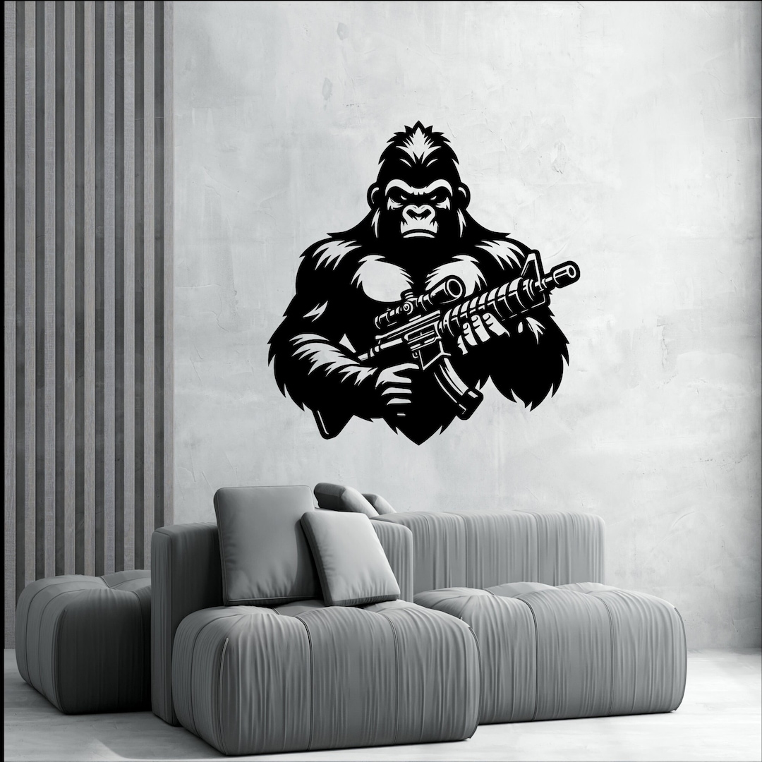 Gorilla Decal - Gorilla Wall Art - Harambe Revenge Decal - Harambe ...