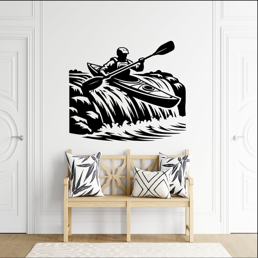Kayak Wall Decal - Kayak Decal - Kayaker Decal - Kayak Wall Art - Kayak ...