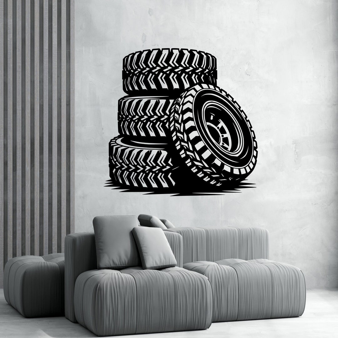 Off Road Tire Stack Decal - Mudding Decal - Large Knobby Tire Decal ...