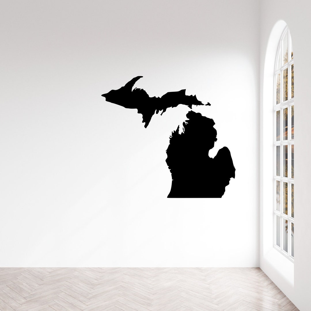 Map of Michigan Wall Decal - Etsy