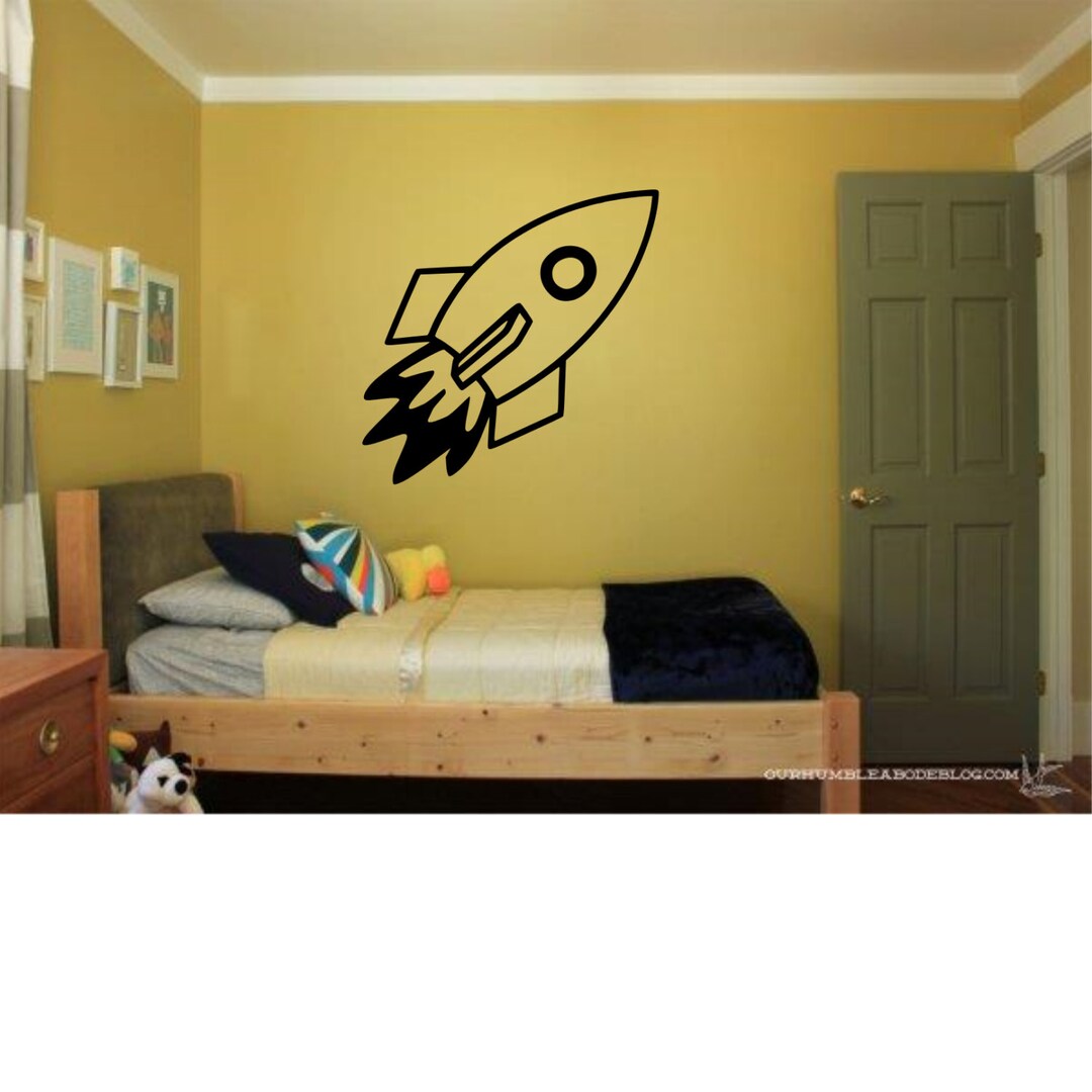Rocketship or Spaceship Wall Decal - Rocket Decal - Kid Rocket Decal ...