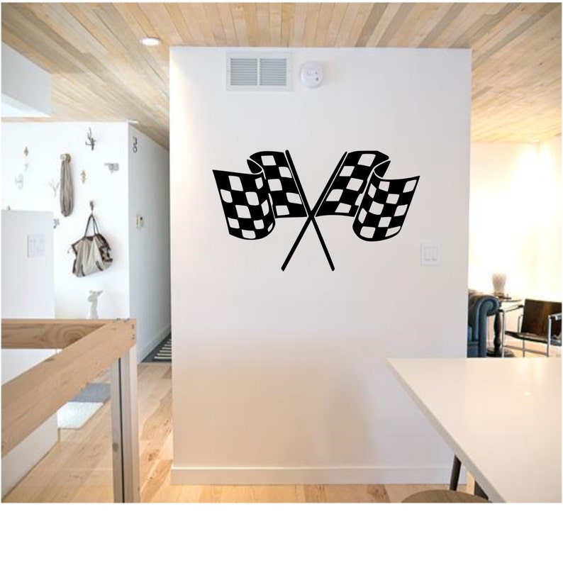 Checkered Flag Wall Decal | Etsy