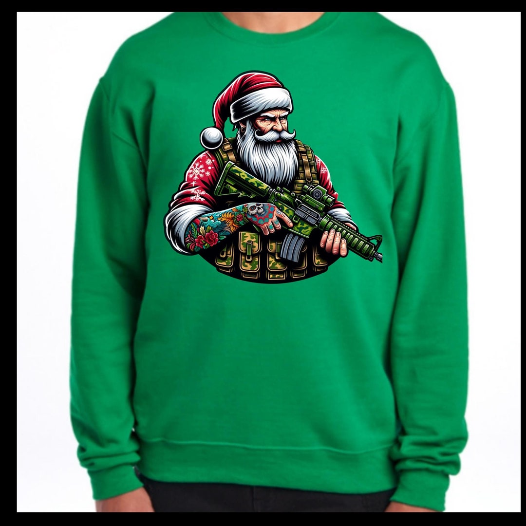 Ugly Christmas Sweater Bad Ass Christmas Sweater Men's Christmas ...