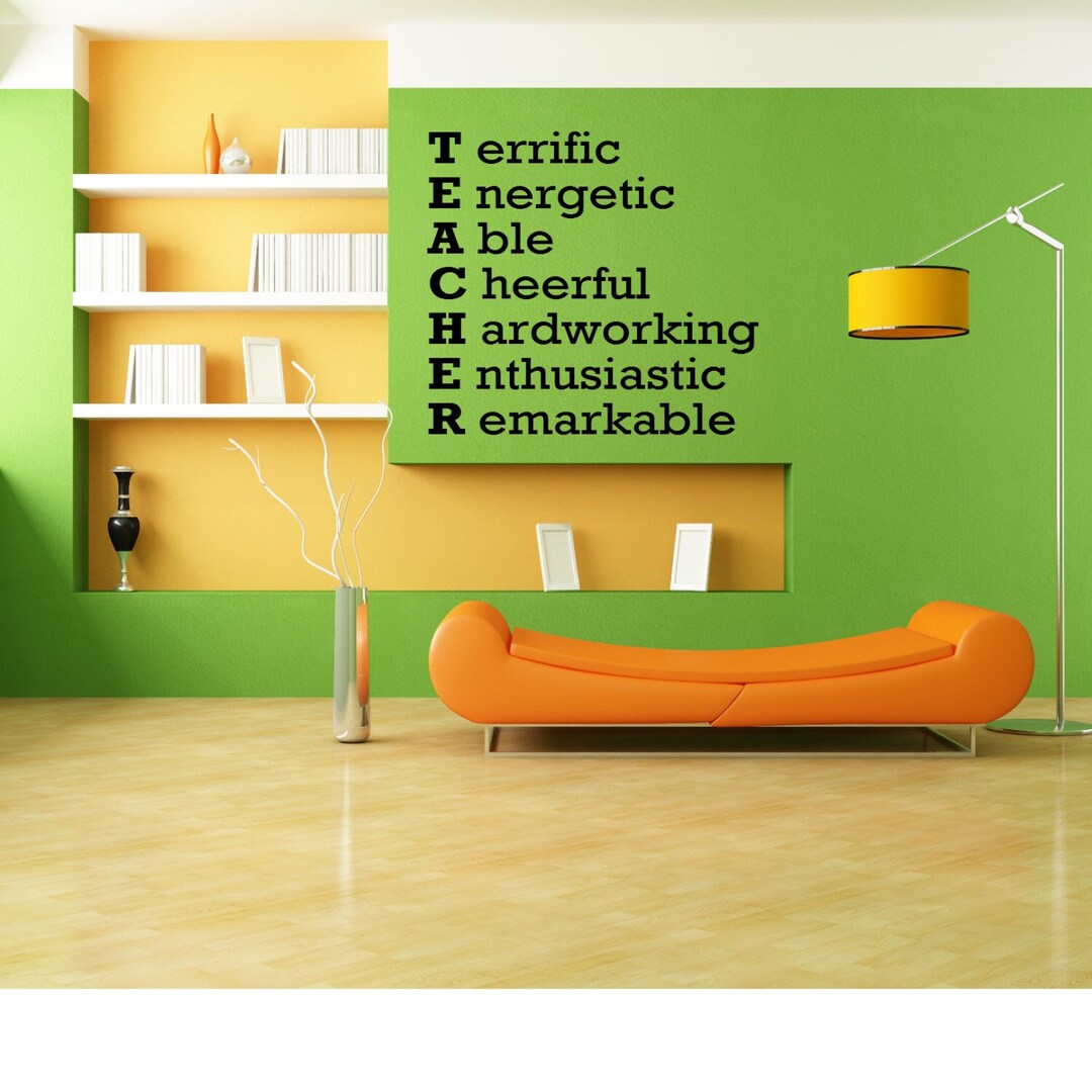 Teacher Acronym Wall Decal - Teacher Decal - Classroom Decal - Back to ...