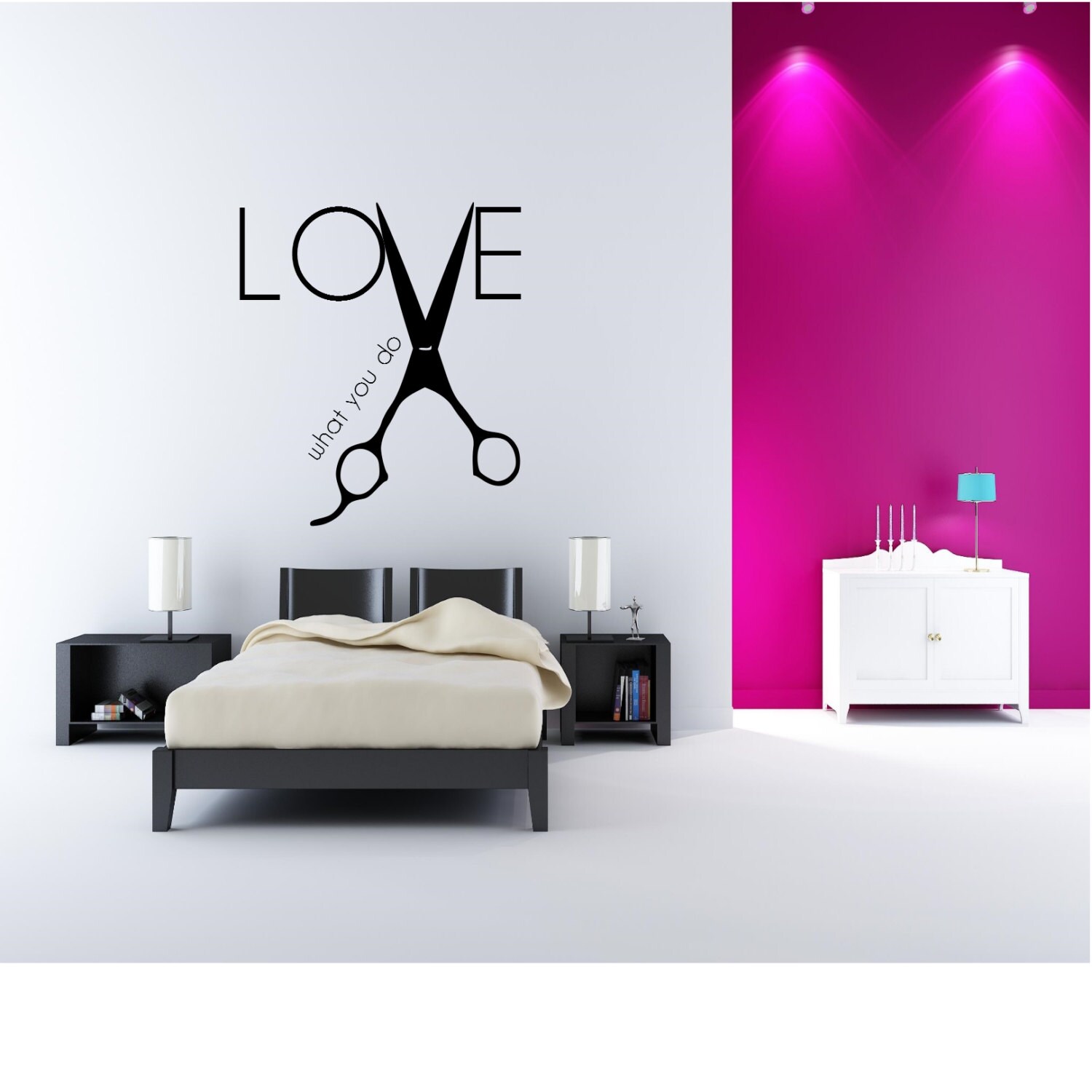 Love What You Do Wall Decal Salon Decal Scissor Decal - Etsy