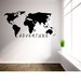 World Map Adventure Awaits Wall Decal Travel Wanderlust - Etsy