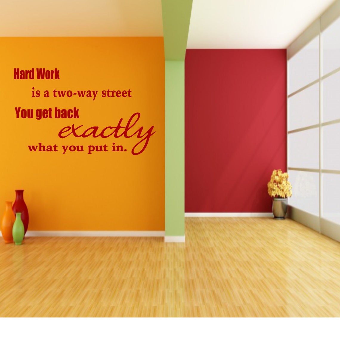 Classroom Decal -hard Work is a Two Way Street Wall Decal - Fitness ...