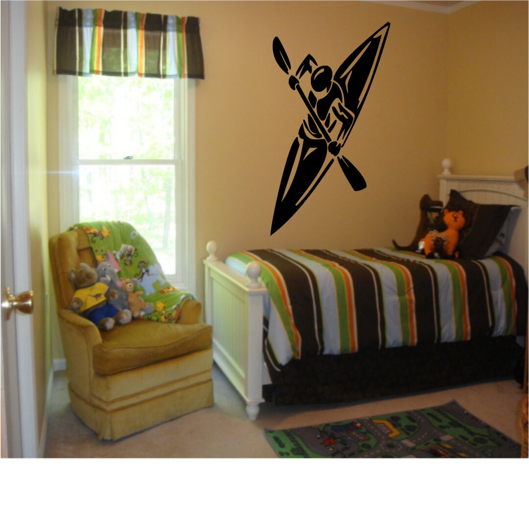 Kayak Wall Decal - Kayak Decal - Kayaker Decal - Kayak Wall Art - Kayak ...