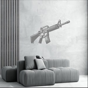 M16 Rifle Decal - AR 15 Decal - M4 Decal - AR15 Decal - Rifle Wall ...