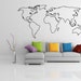 World Map Outline Decal - Large World Map - Wall Decal - Wall Art ...