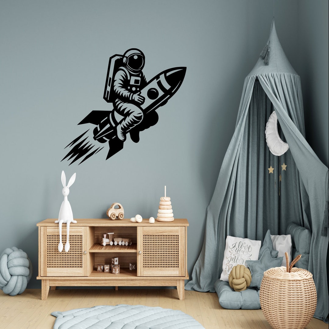 Astronaut Riding a Rocket - Astronaut Decal - Astronaut Wall Art ...