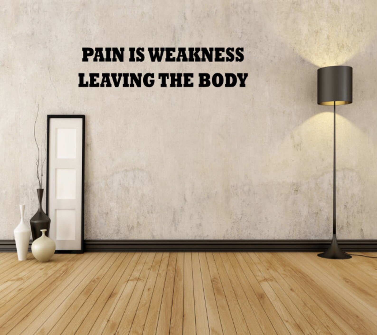Pain is Weakness Leaving the Body Wall Decal workout Decal | Etsy