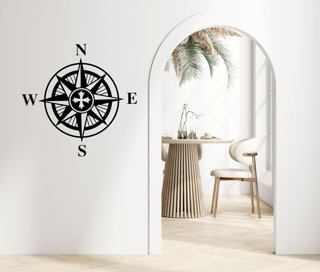 Compass Rose Wall Decal Compass Rose Compass Rose Decal Compass Wall ...