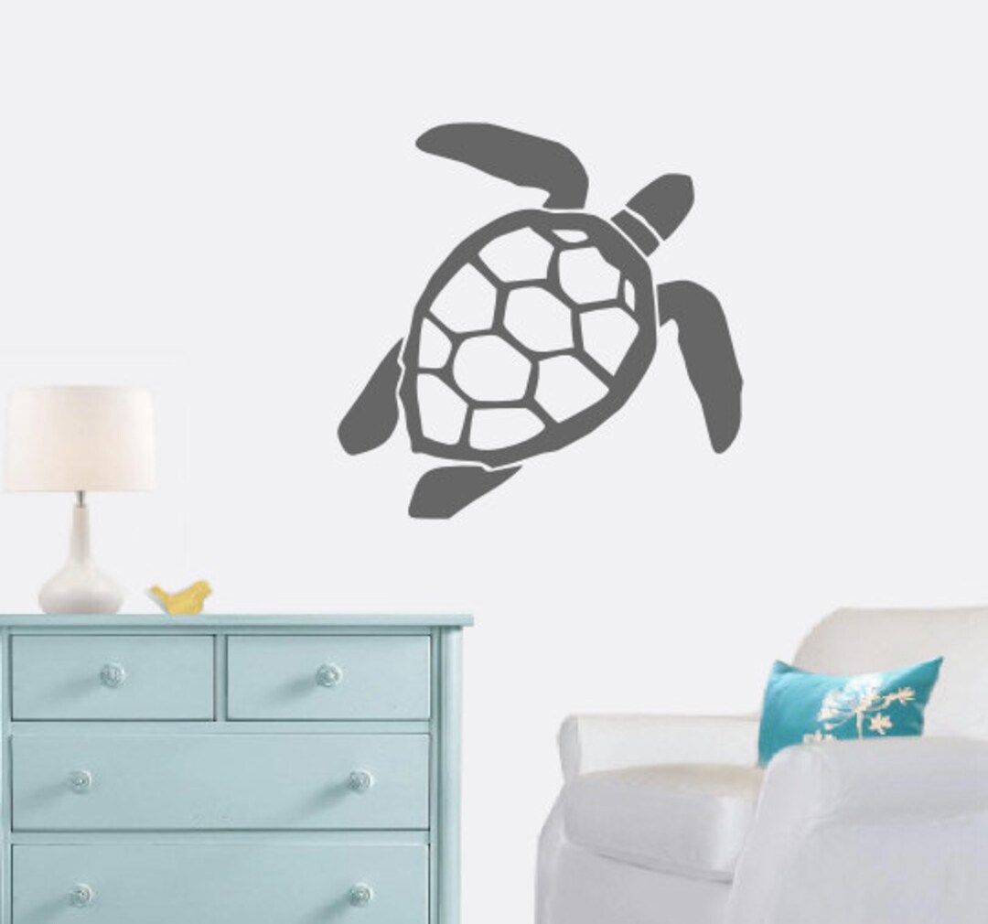 Turtle Wall Decal Sea Turtle Beach Decal Beach Decor Cottage Turtle ...