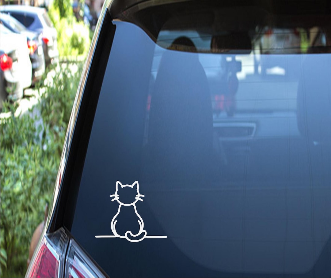 Cute Cat Decal - Cat Owner Car Decal - Cat Window Decal - Cat Decal for ...