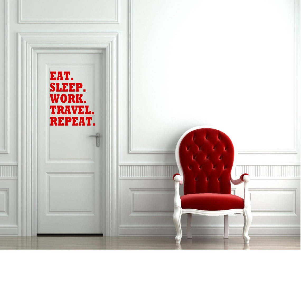 Travel Decal - Eat. Sleep. Work. Travel. Repeat. Wall Decal - Eat Sleep ...