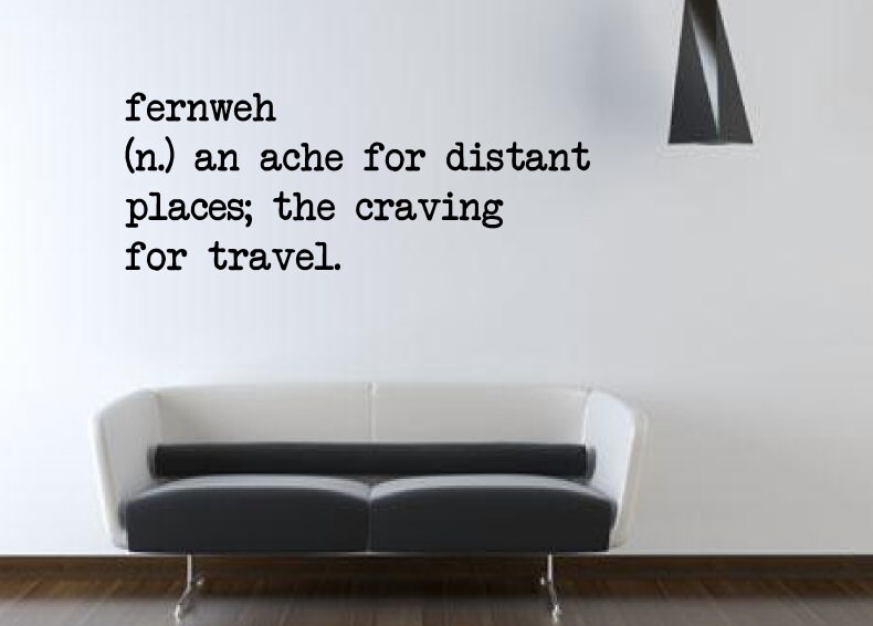 Fernweh Wall Decal - Wall Art - Home Decor - Office - Living Room ...