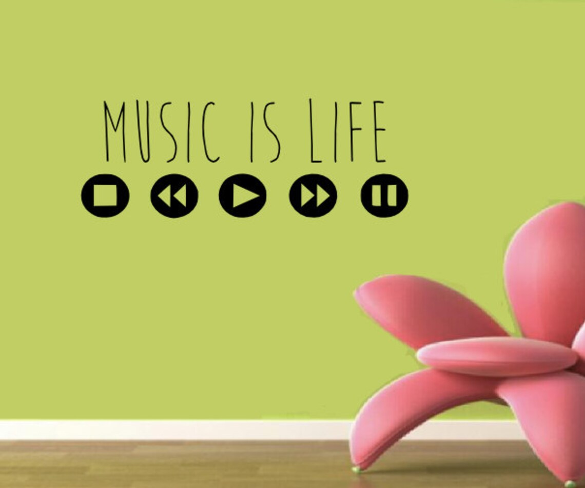 Music is Life Wall Decal Quote DJ Decal Equalizer | Etsy