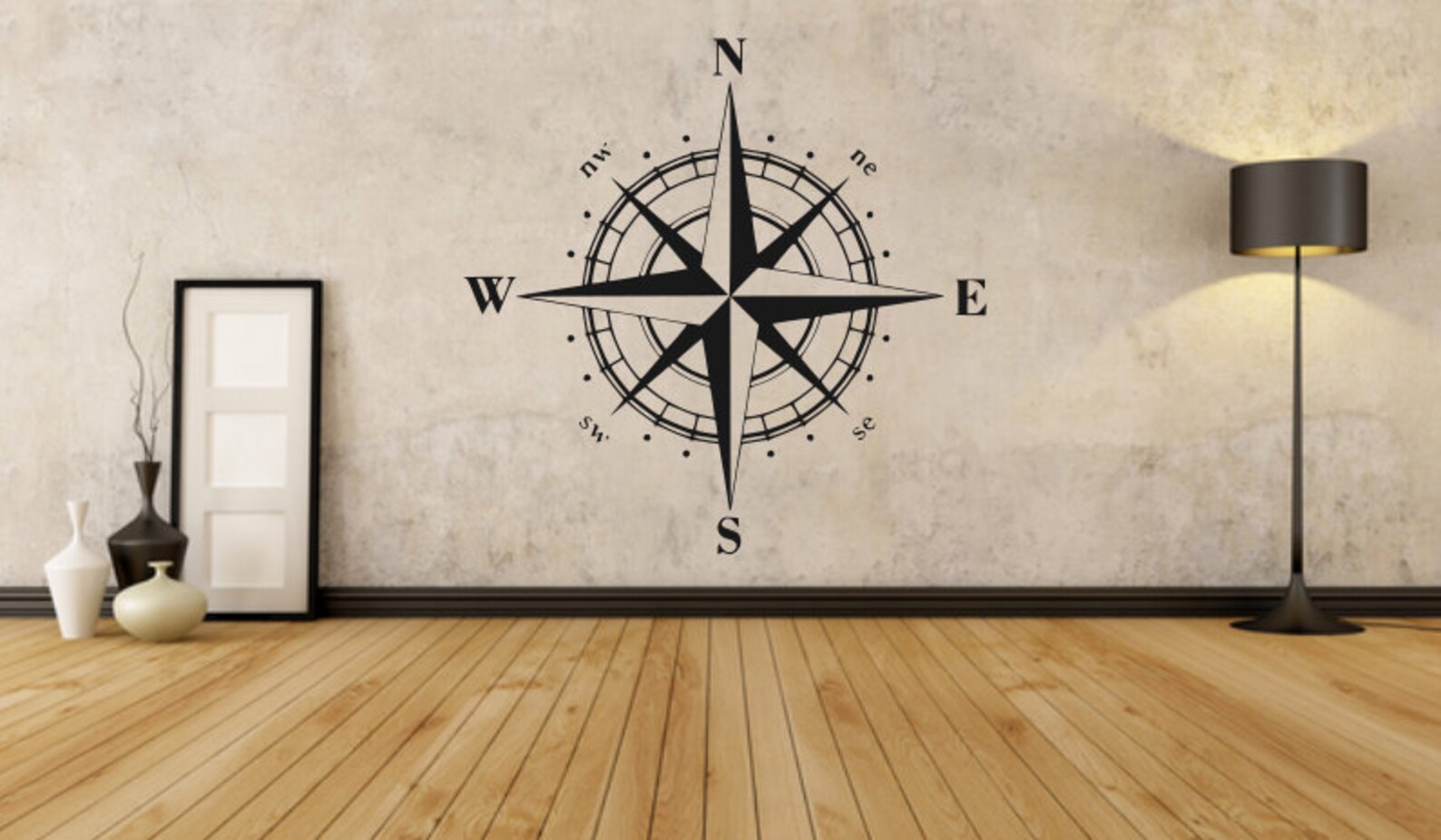 Compass Rose Wall Decal Compass Rose Compass Rose Decal Etsy