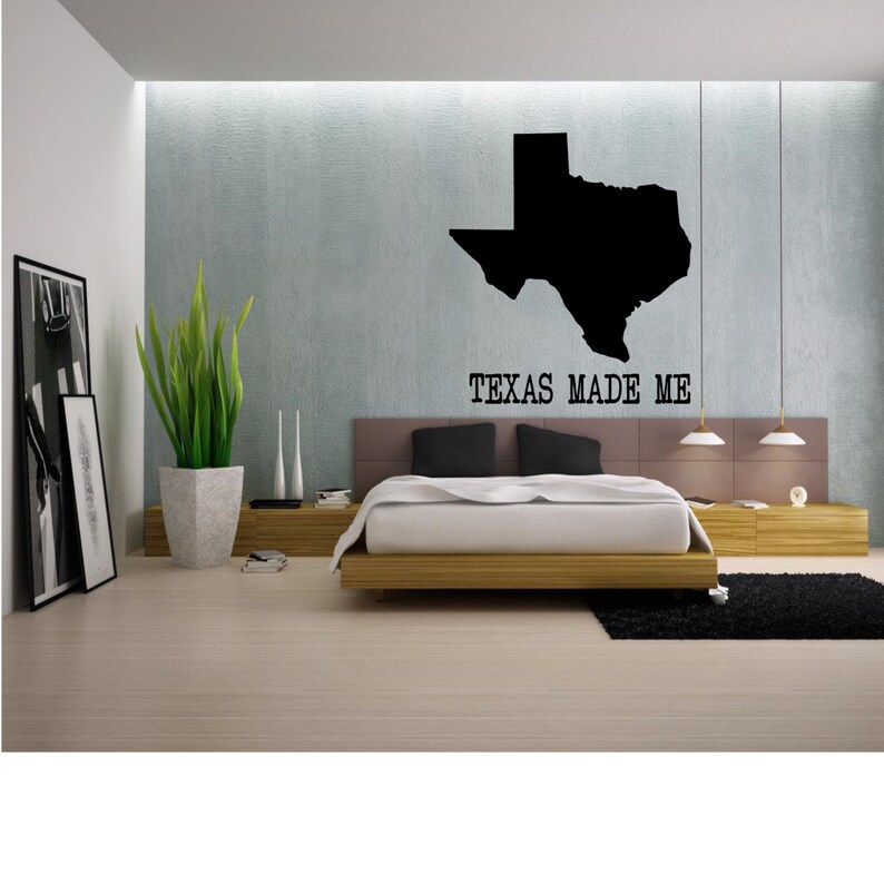 Texas Made Me With Map of Texas Wall Decal - Etsy