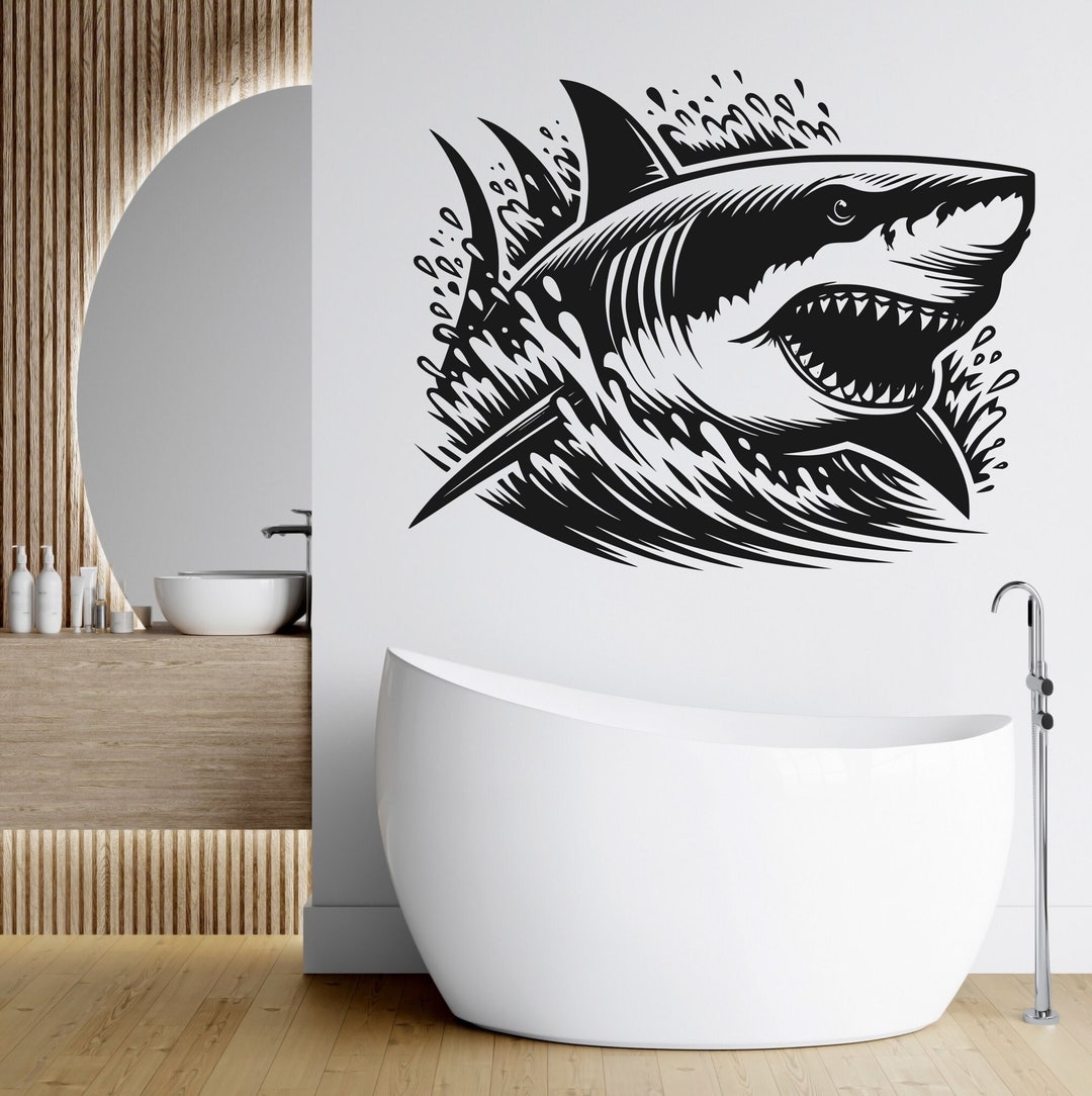 Great White Decal - Great White Shark Wall Art - Great White Decal ...