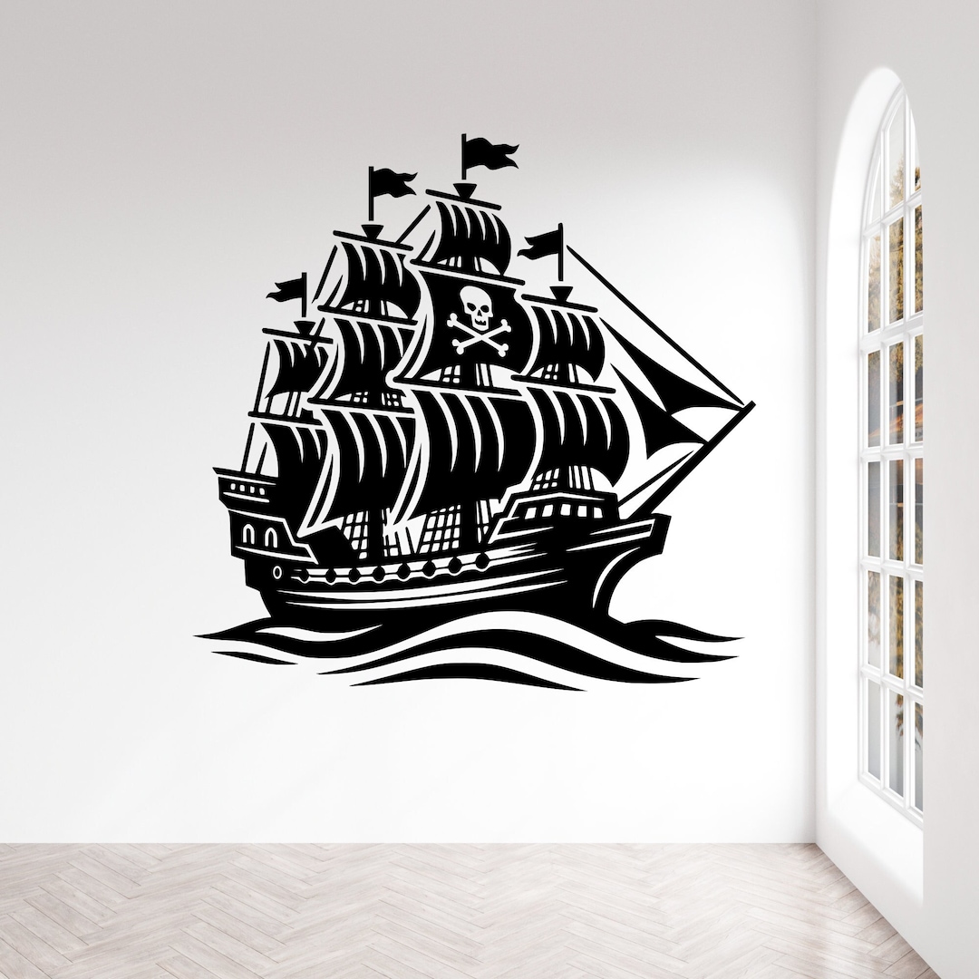 Pirate Ship Decal - Pirate Decal - Pirate Wall Decal - Large Pirate ...