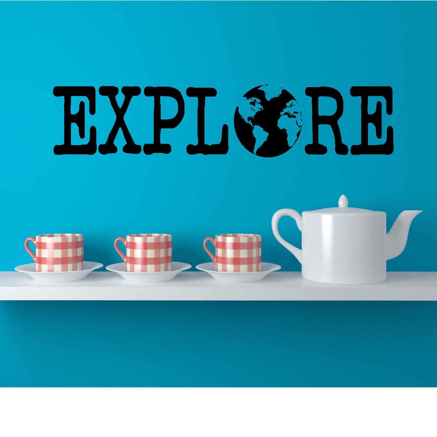 Explore With Globe Wall Decal Travel Decal Globe Decal | Etsy