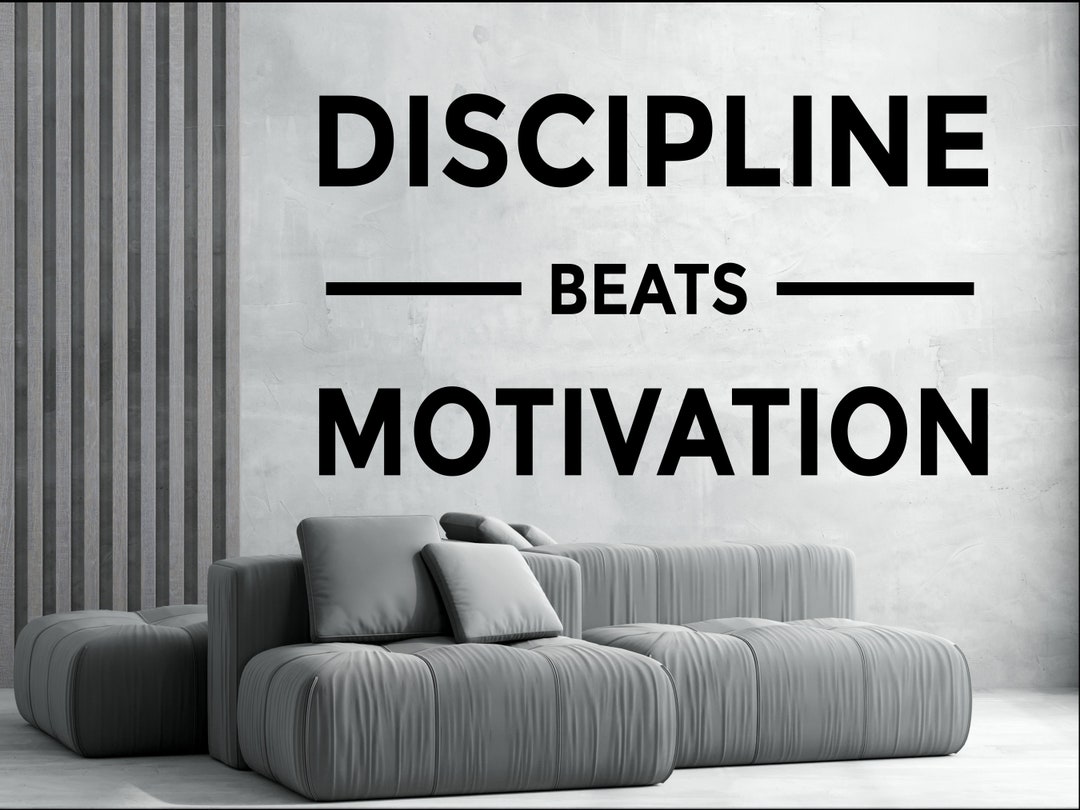 Discipline Beats Motivation - Wall Decal -workout Decal - Gym Decal ...
