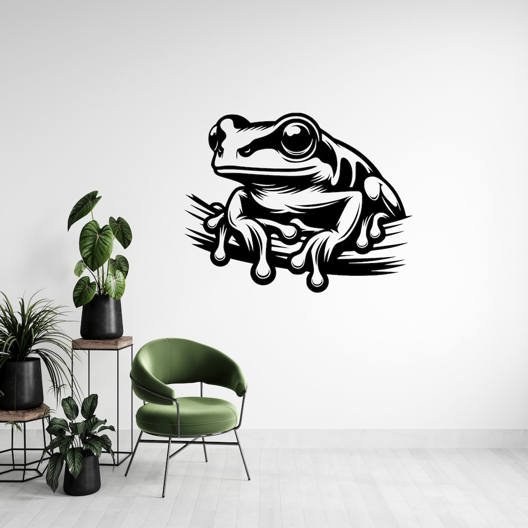 Frog Decal - Tree Frog Decal - Frog in a Tree Decal - Large Frog Wall ...
