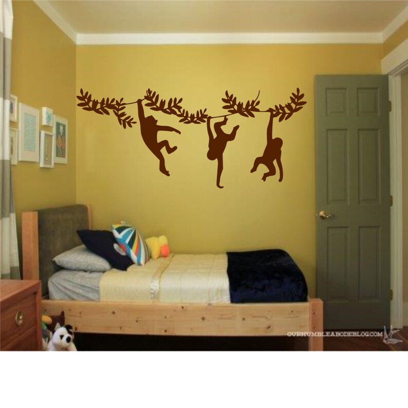 Monkeys Swinging Wall Decal - Etsy