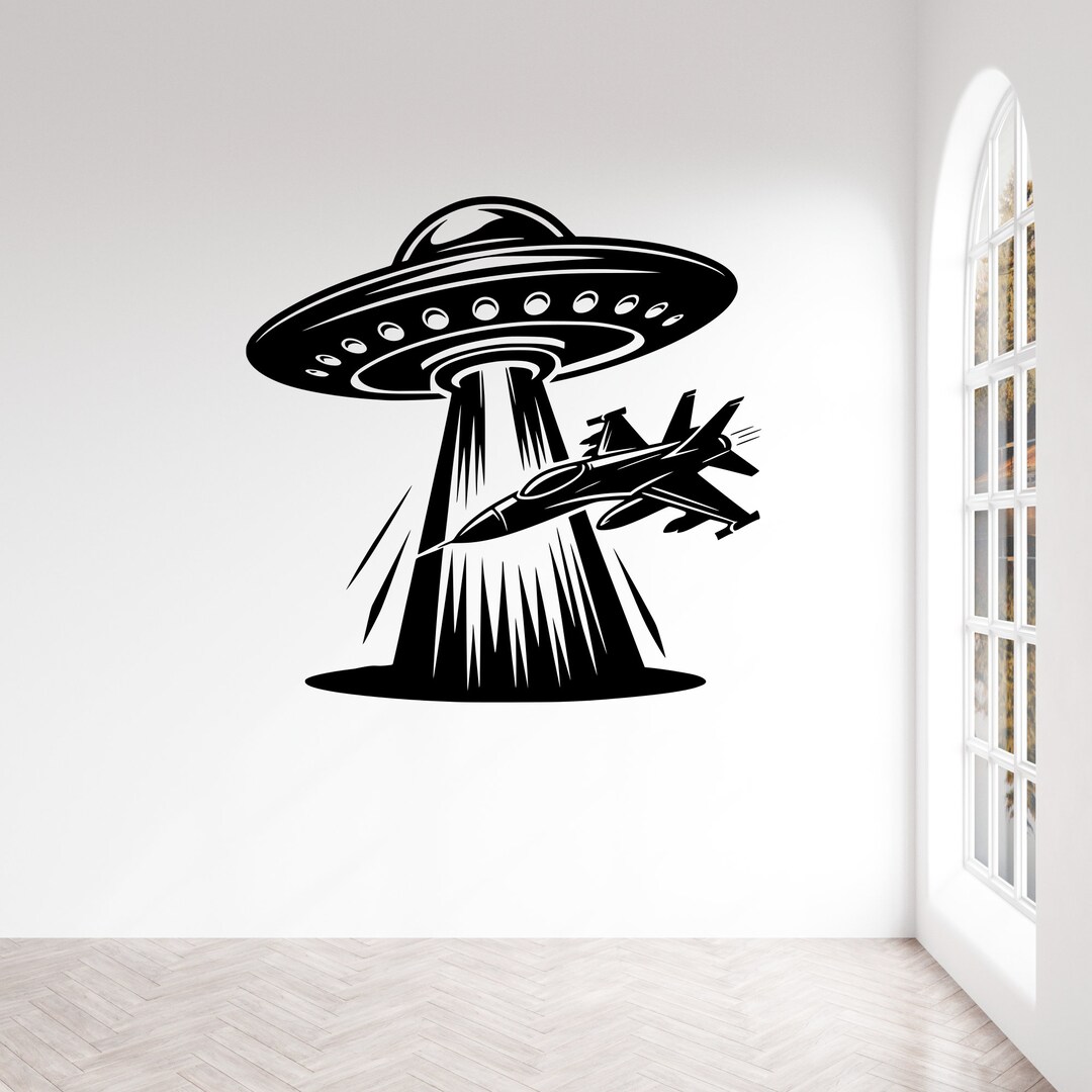 UFO Decal - UFO Sticker - Large UFO Sticker - Ufo Wall Art - Ufo Battle ...