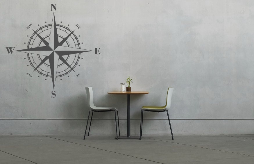 Compass Rose Wall Decal Compass Rose Compass Rose Decal - Etsy