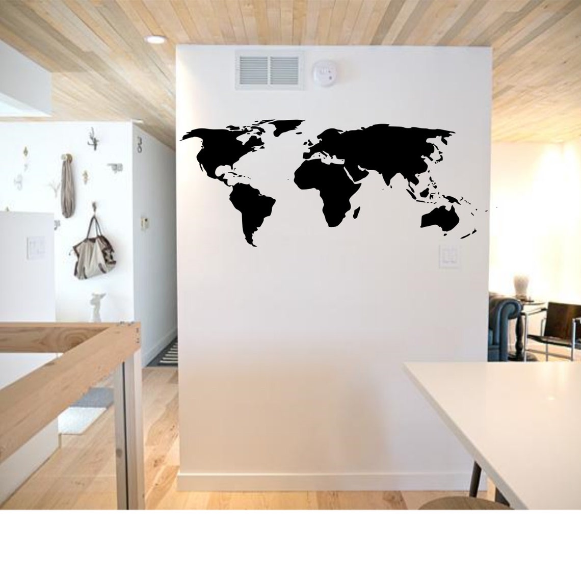 Large World Map Wall Decal World Map Sticker Large World - Etsy