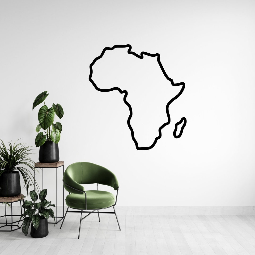 Africa Decal - Africa Sticker -map of Africa Wall Decal - Map of Africa ...