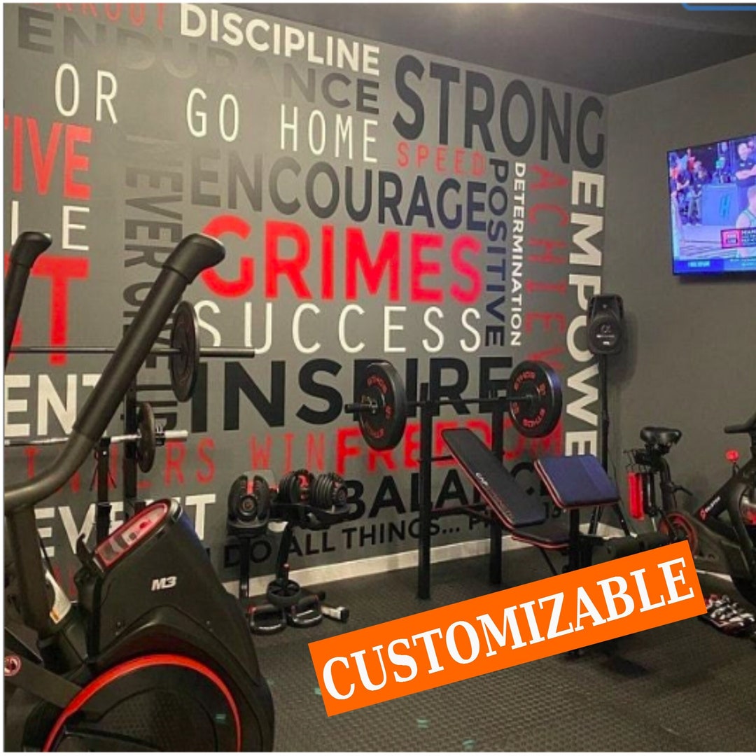 Large Gym Decal - Custom Gym Decal - Custom Gym Design - Large Gym Wall ...